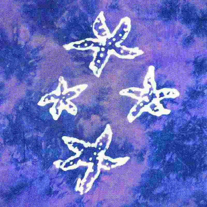 Purple White Starfish Monocolor - Hawaiian Bali Sarong Pareo Batik ...